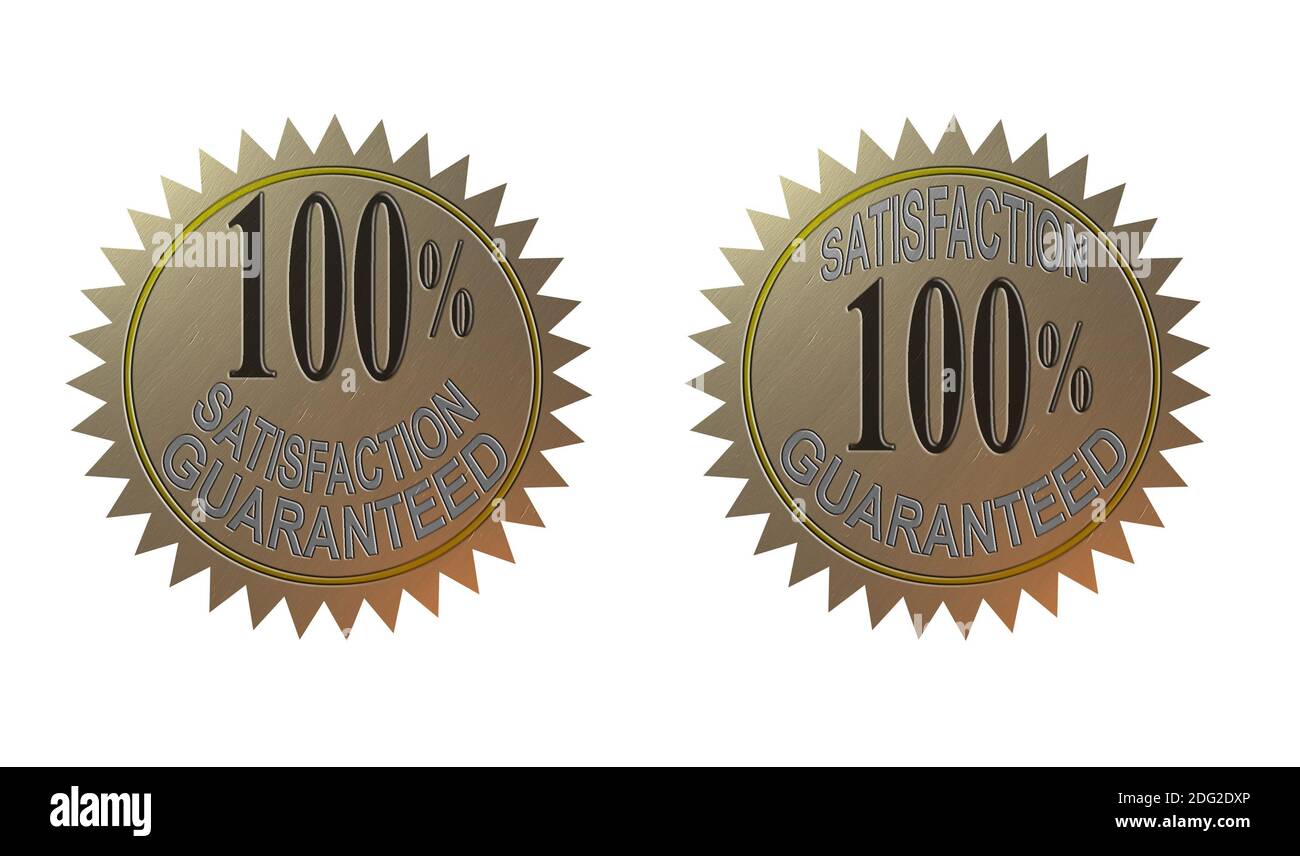 100% Satisfaction Guaranteed Gold Seal Stock Photo - Alamy