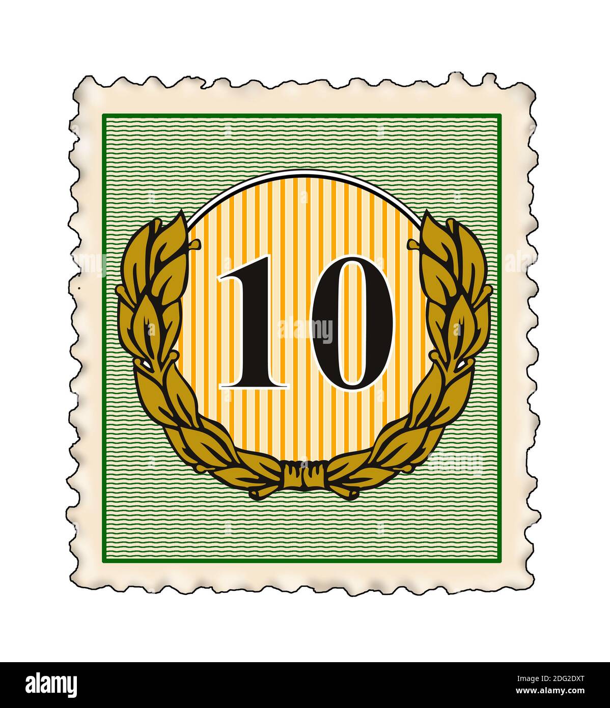 Number 10 in Stamp Stock Photo - Alamy