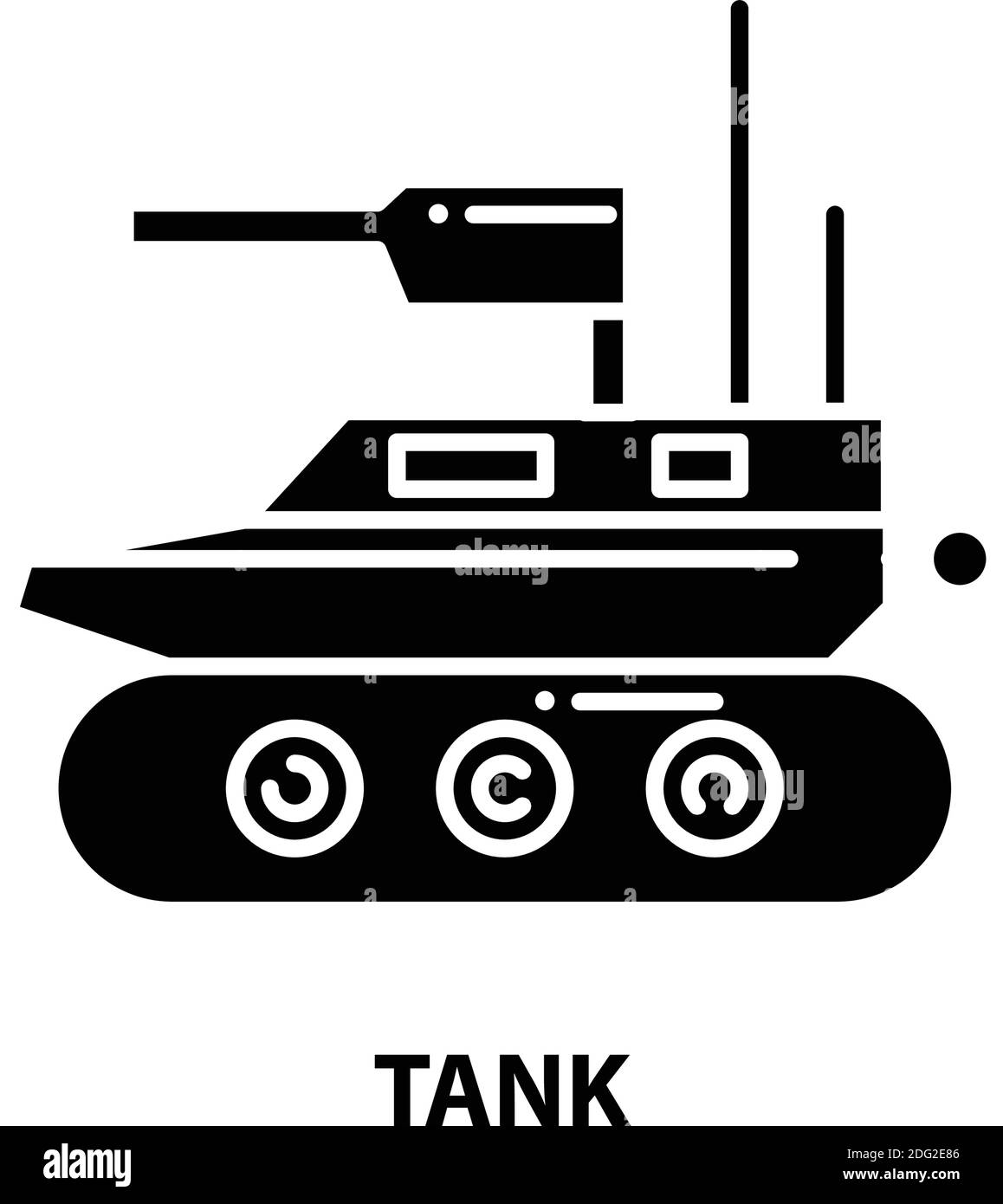 tank icon, black vector sign with editable strokes, concept symbol ...