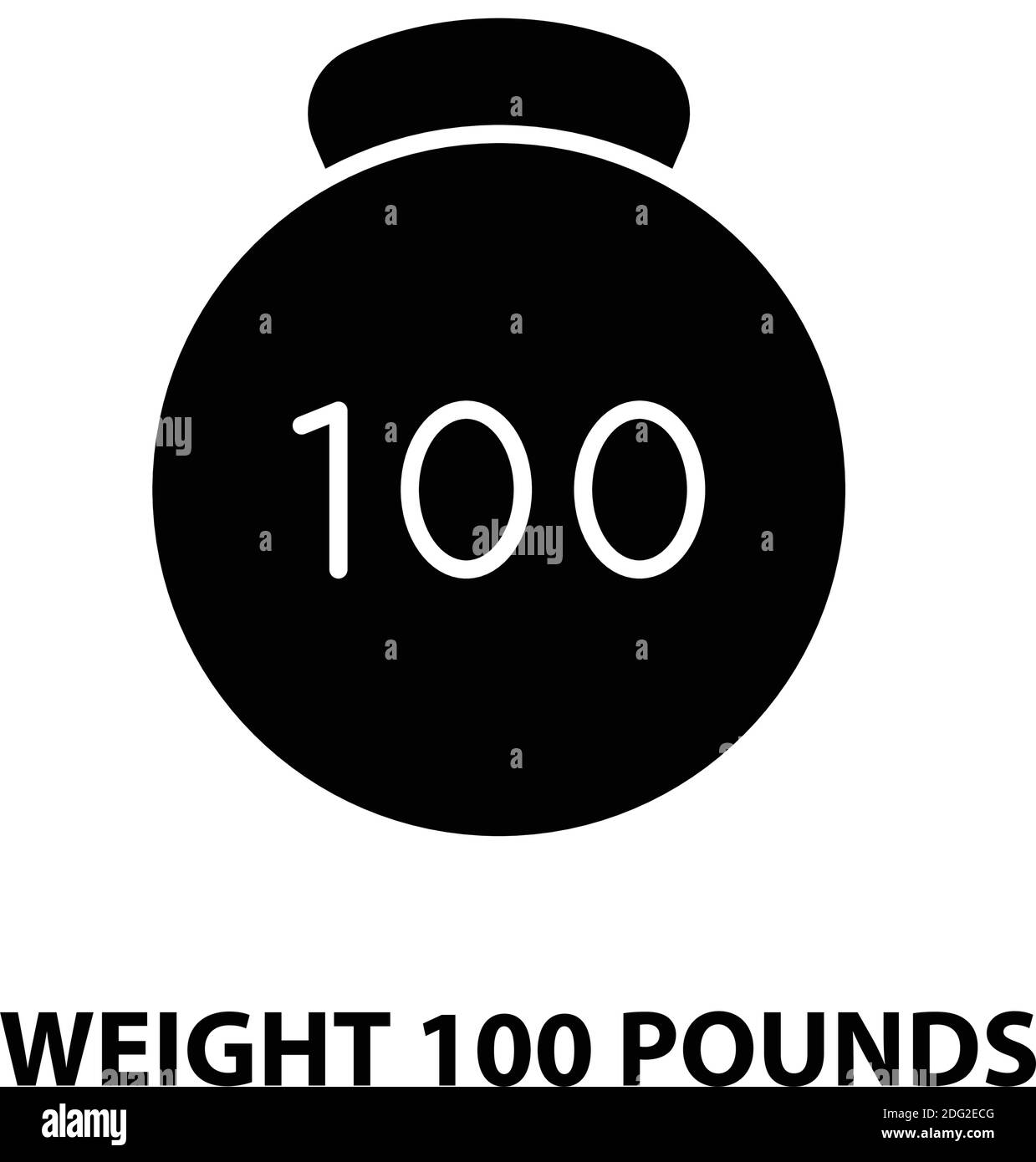 weight 100 pounds icon, black vector sign with editable strokes ...