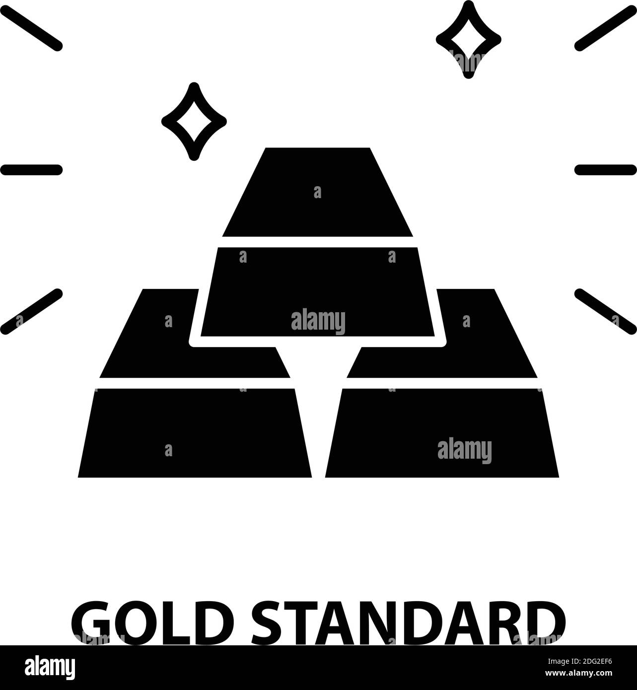 gold standard icon, black vector sign with editable strokes, concept ...