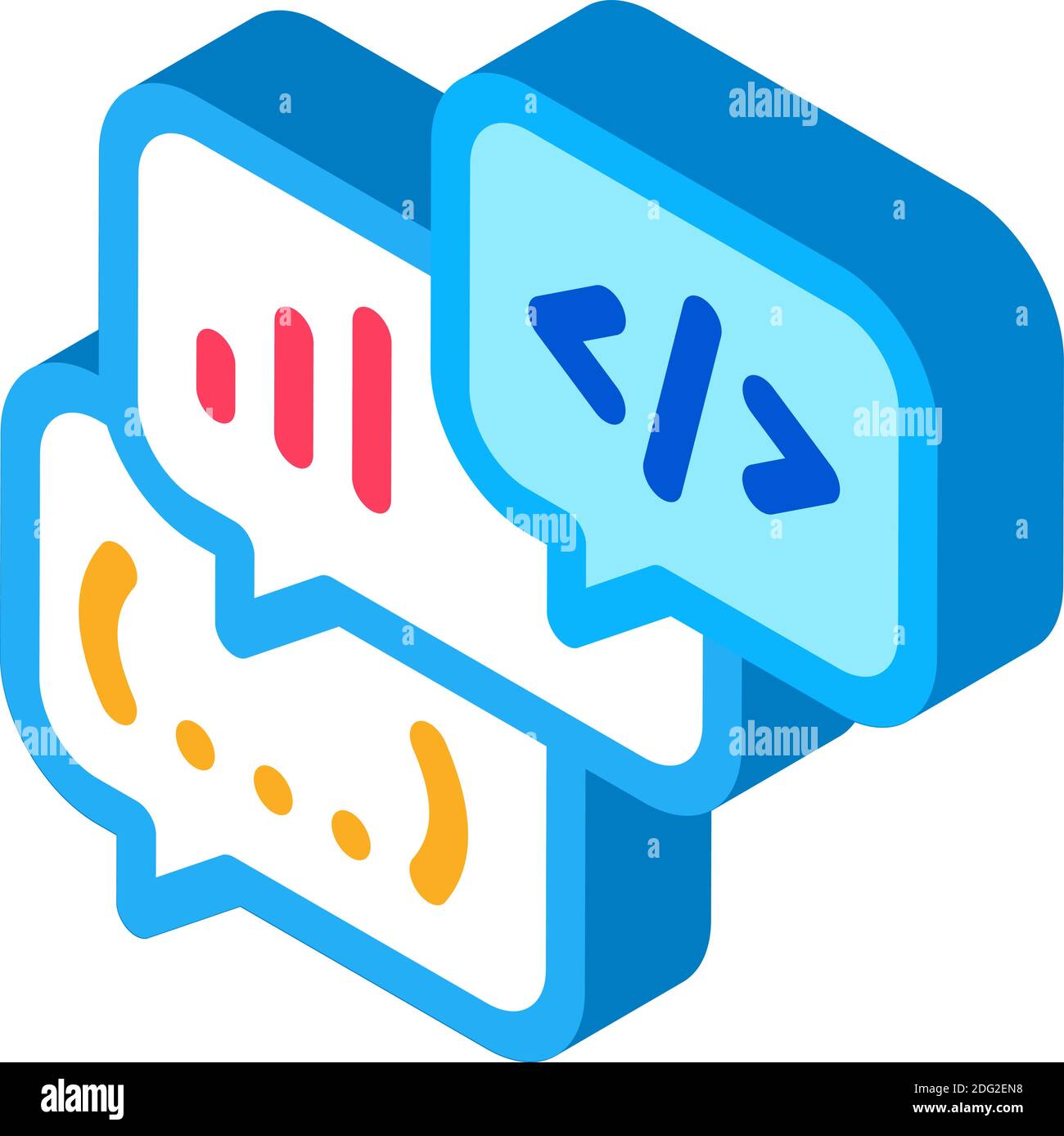 codding operation programmer discussing isometric icon vector ...