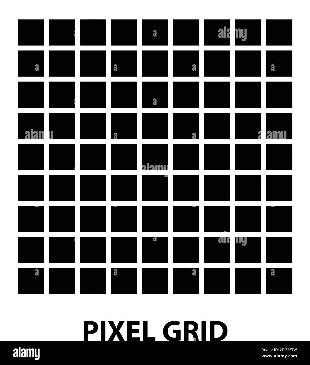 pixel grid icon, black vector sign with editable strokes, concept ...