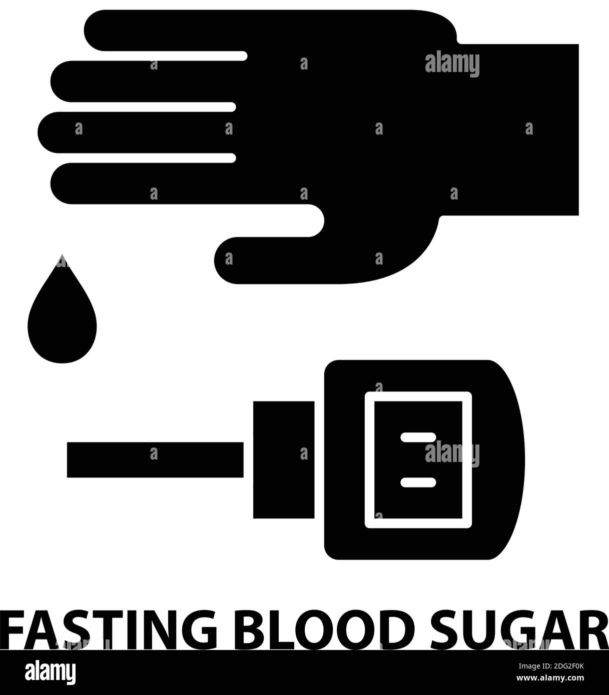 blood sugar icon, black vector sign with editable strokes, concept ...