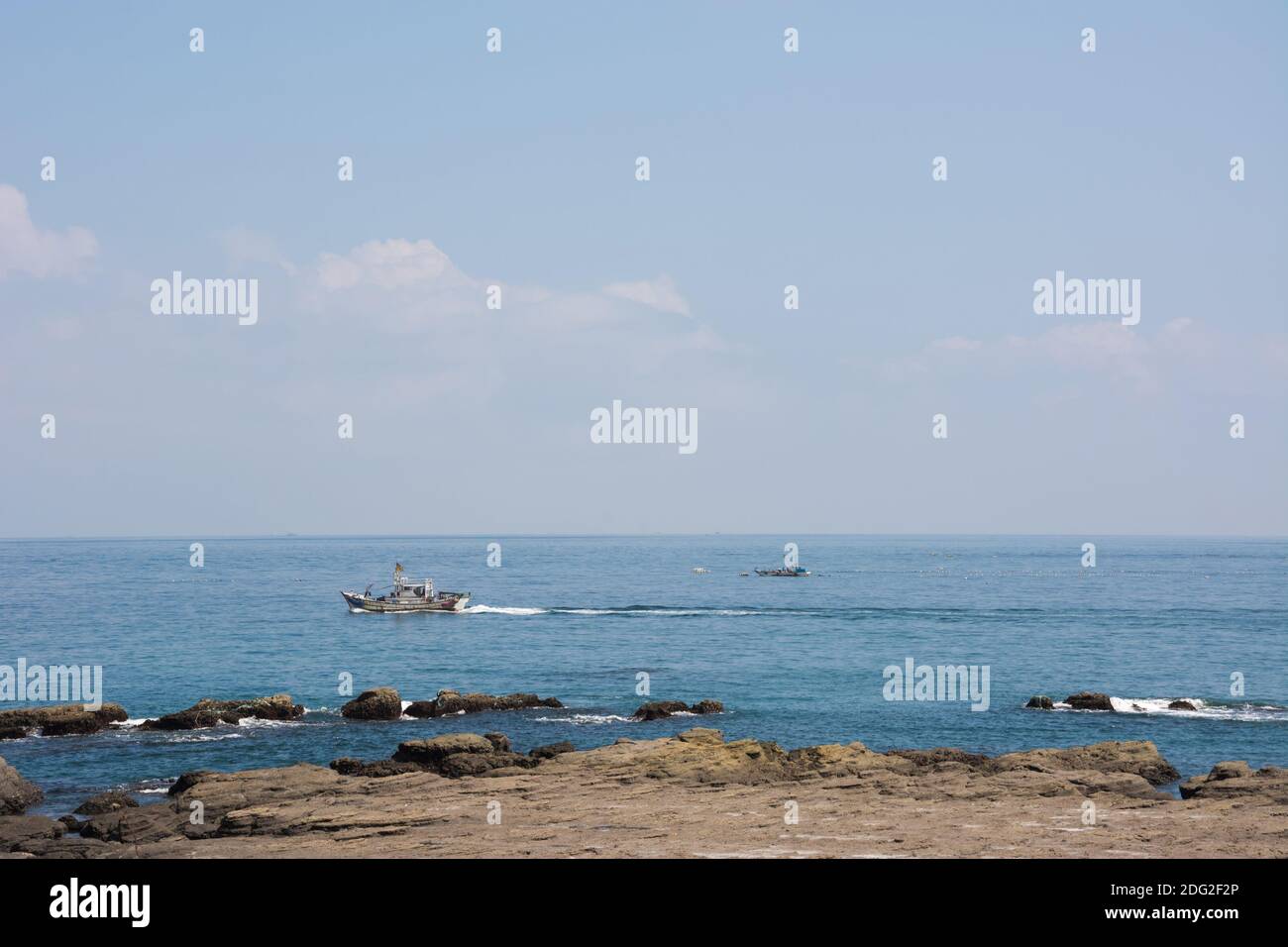Seascape with boat hi-res stock photography and images - Alamy