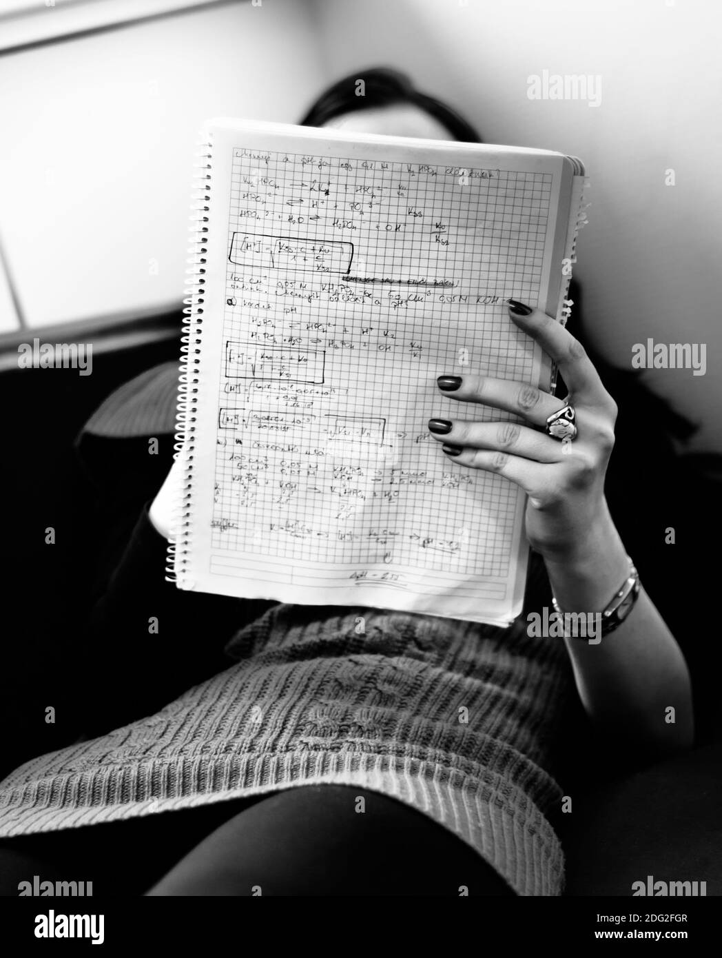 Female reading book at home sofa Black and White Stock Photos & Images ...