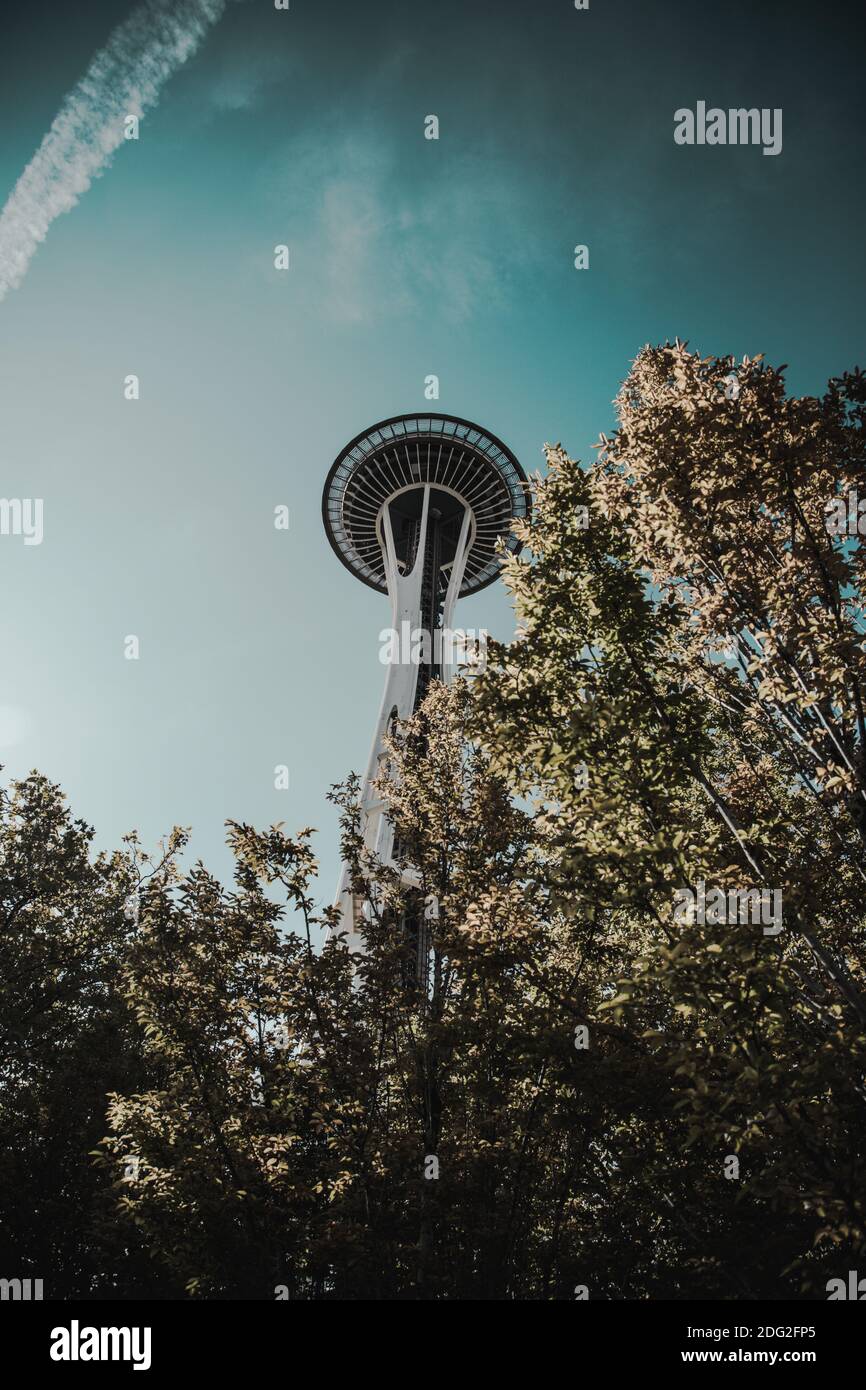 Seattle Space Needle from below Stock Photo - Alamy