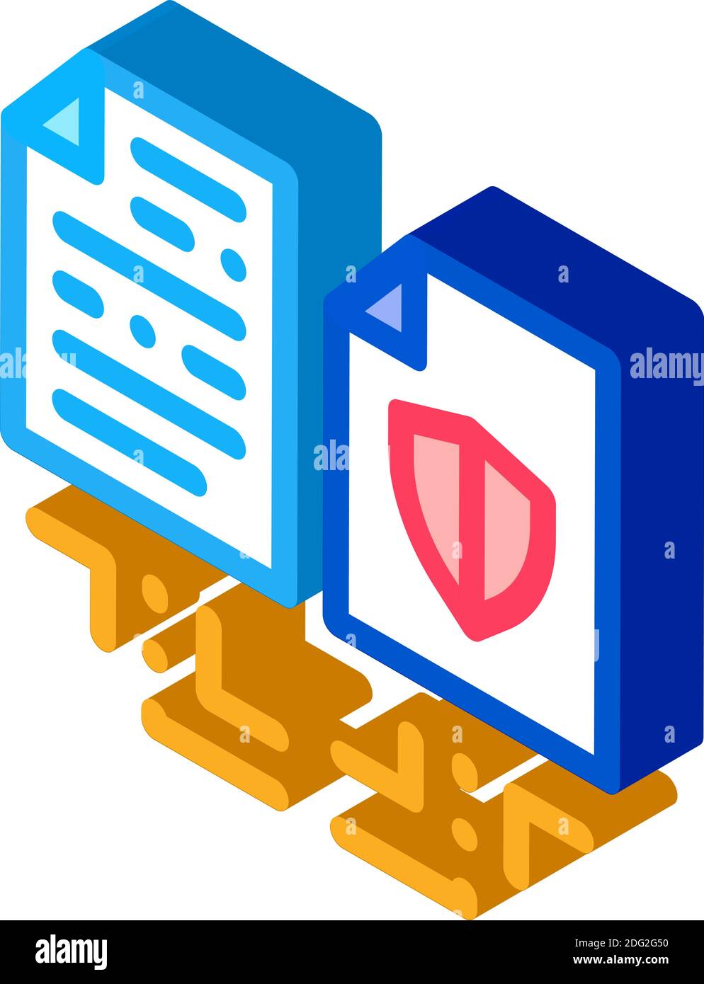 document safety isometric icon vector illustration color Stock Vector ...