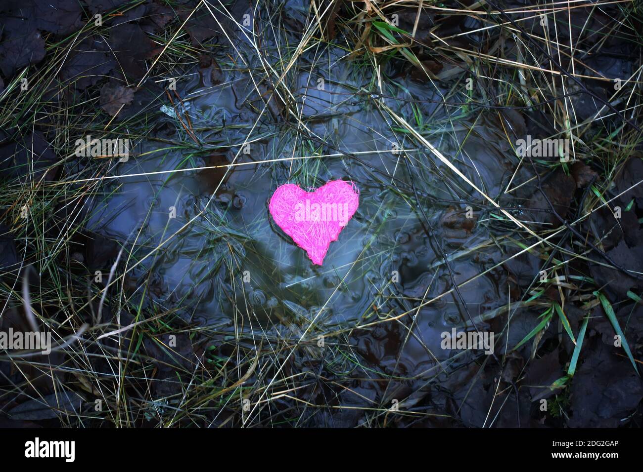 Small colorful heart in a puddle Stock Photo - Alamy