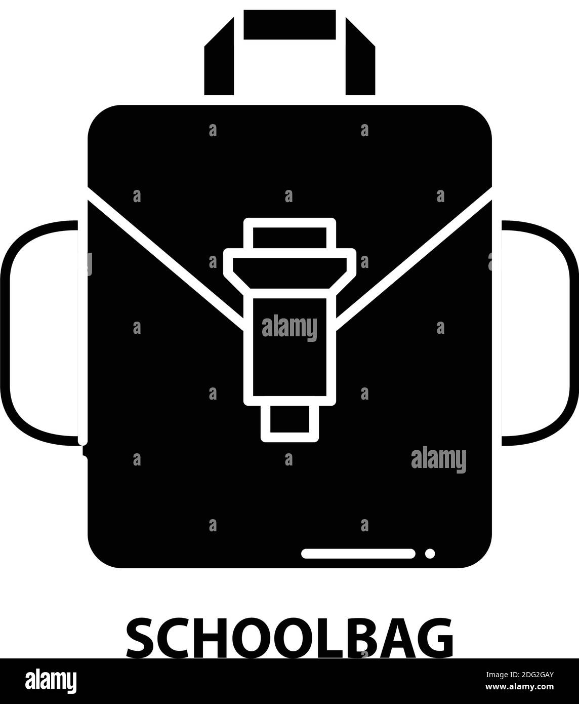 schoolbag icon, black vector sign with editable strokes, concept ...