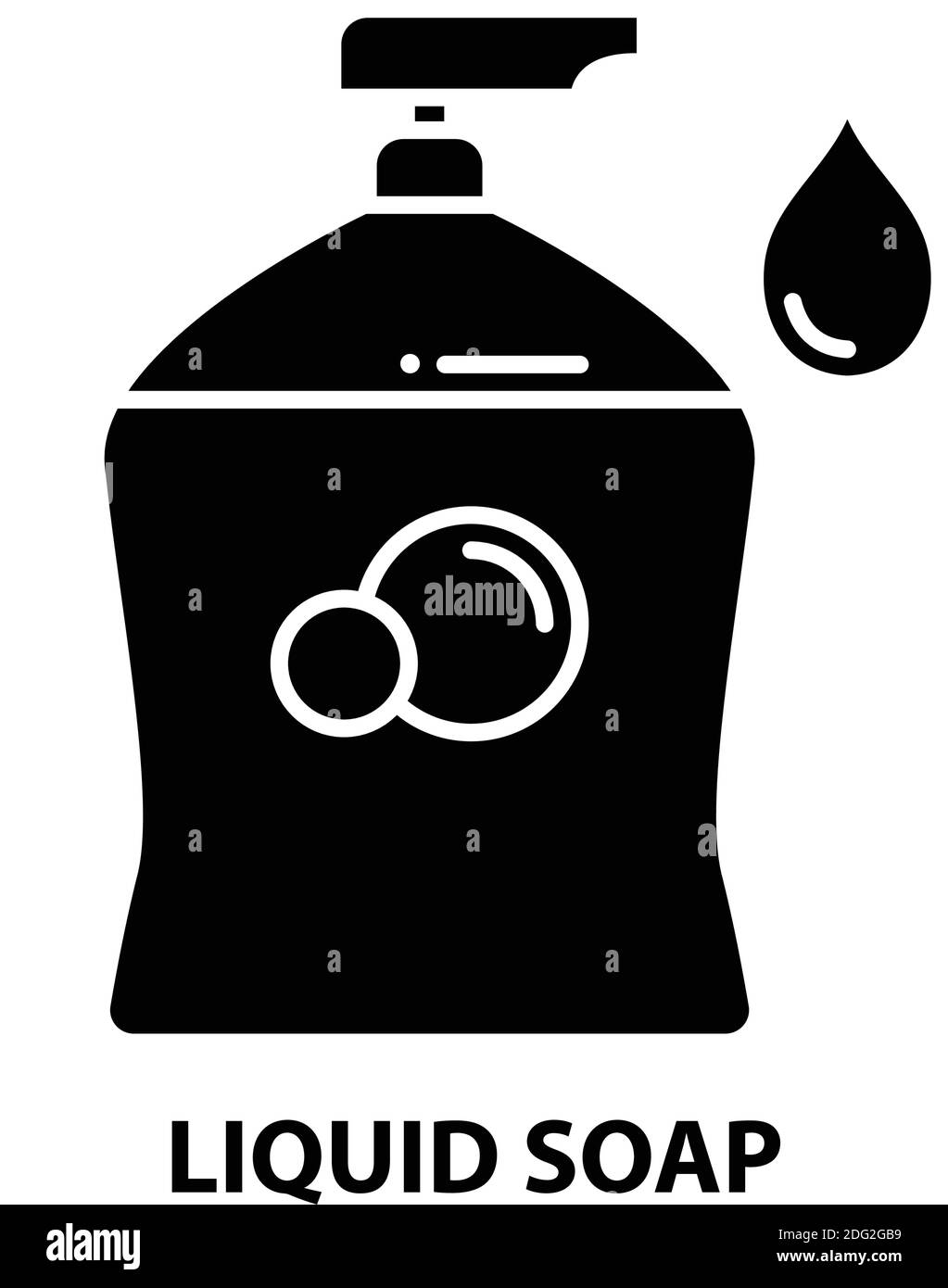 liquid soap icon, black vector sign with editable strokes, concept ...