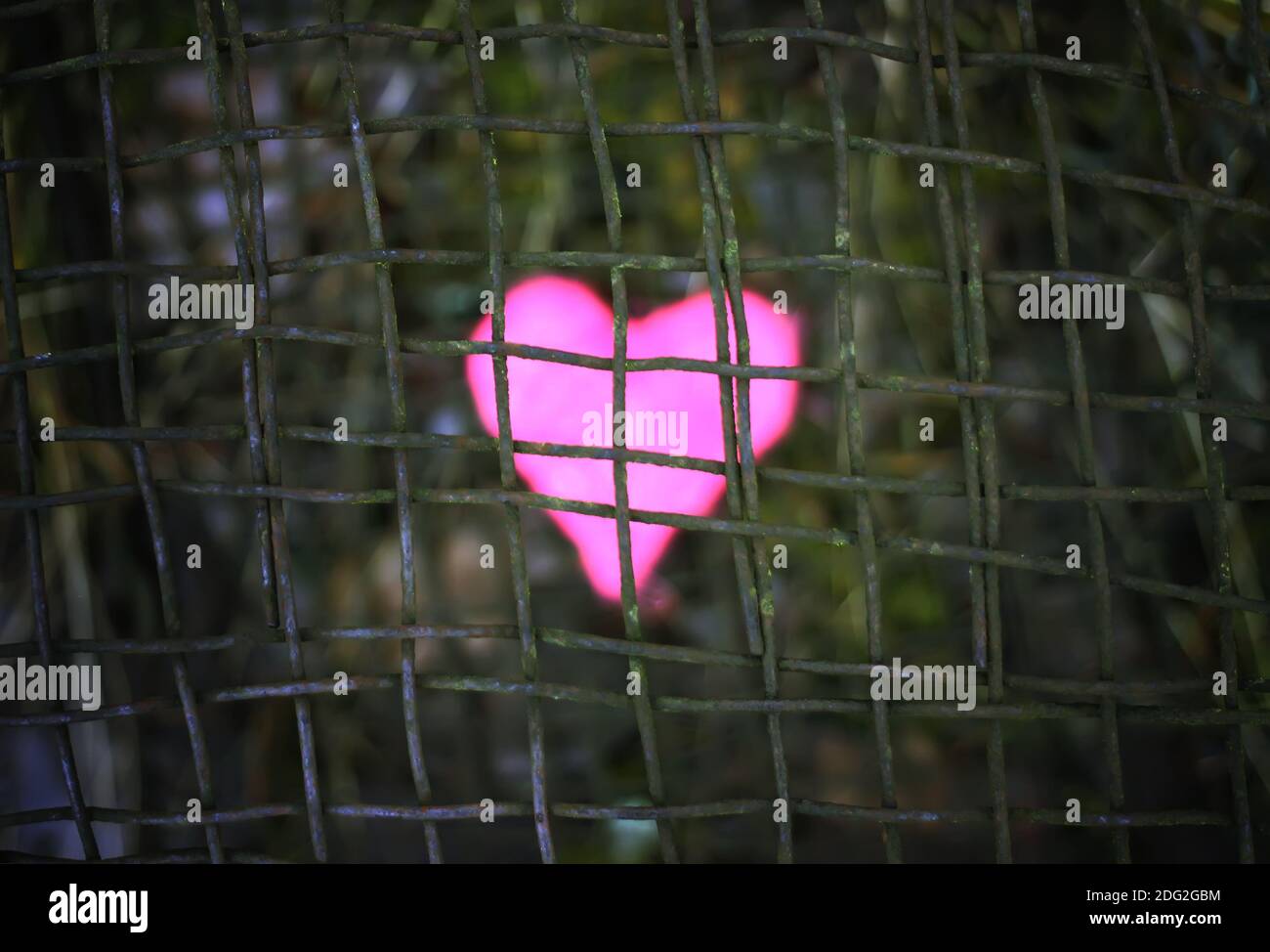Colorful decorative heart on old rustic iron sieve background Stock ...
