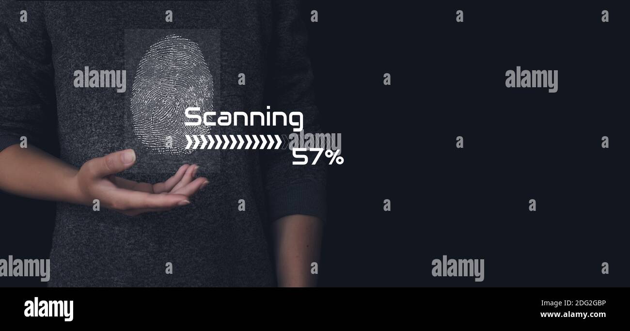 Fingerprint scan provides security access with biometrics identification. Fingerprint ...