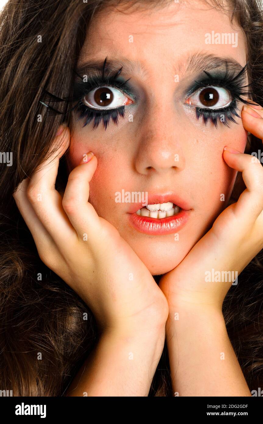 Woman terrified close up hi-res stock photography and images - Alamy