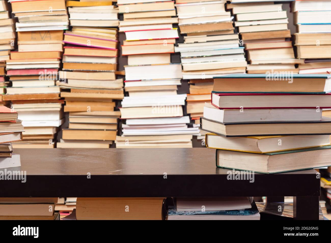 Piled up desk hi-res stock photography and images - Alamy