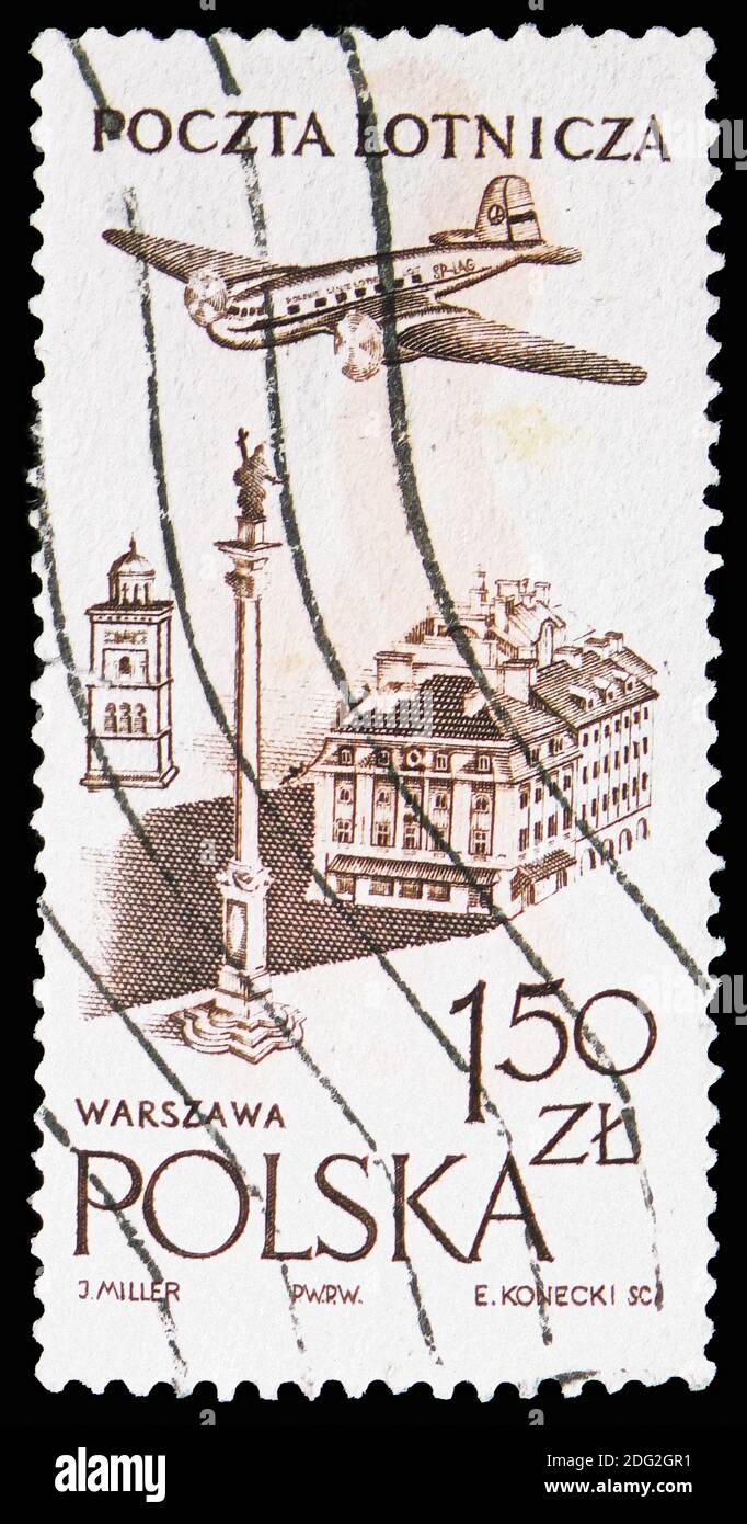 Poland stamp castle hi-res stock photography and images - Alamy