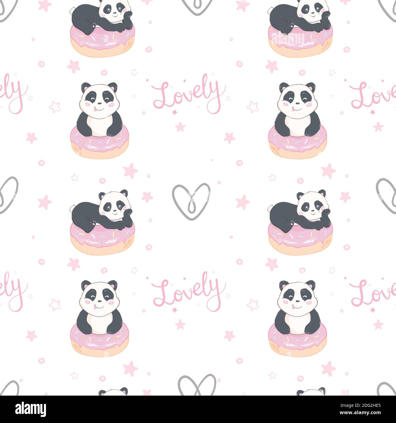 Vector model: seamless Panda bear pattern on white background, Panda ...