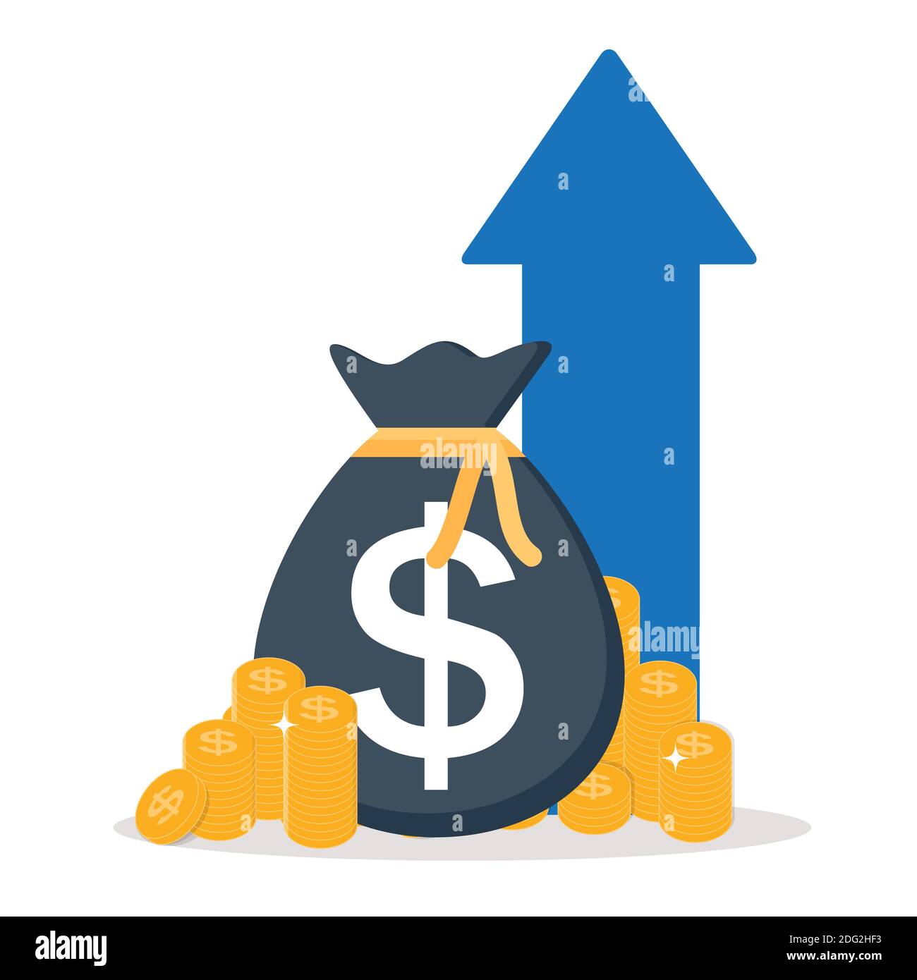 Income increase, financial strategy, Gold Coins Icon Sign Business ...