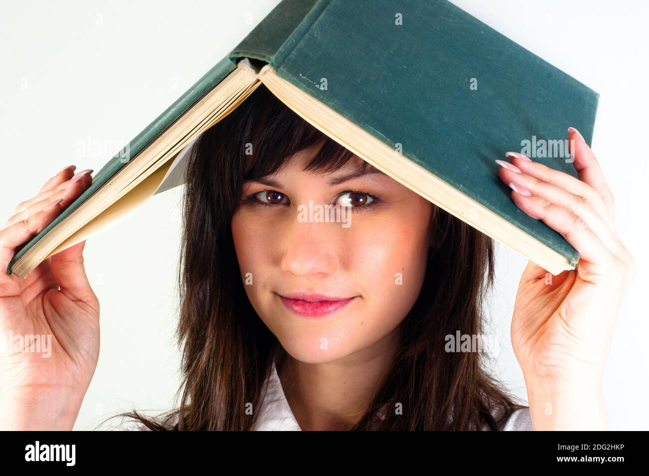Student girl with joyful expression Stock Photo - Alamy