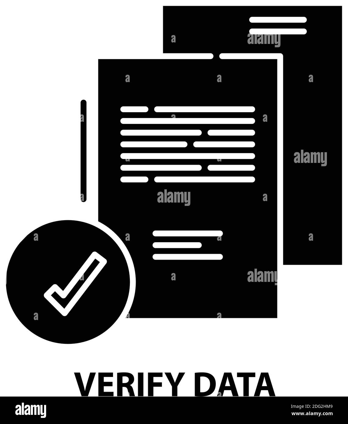 verify data icon, black vector sign with editable strokes, concept ...