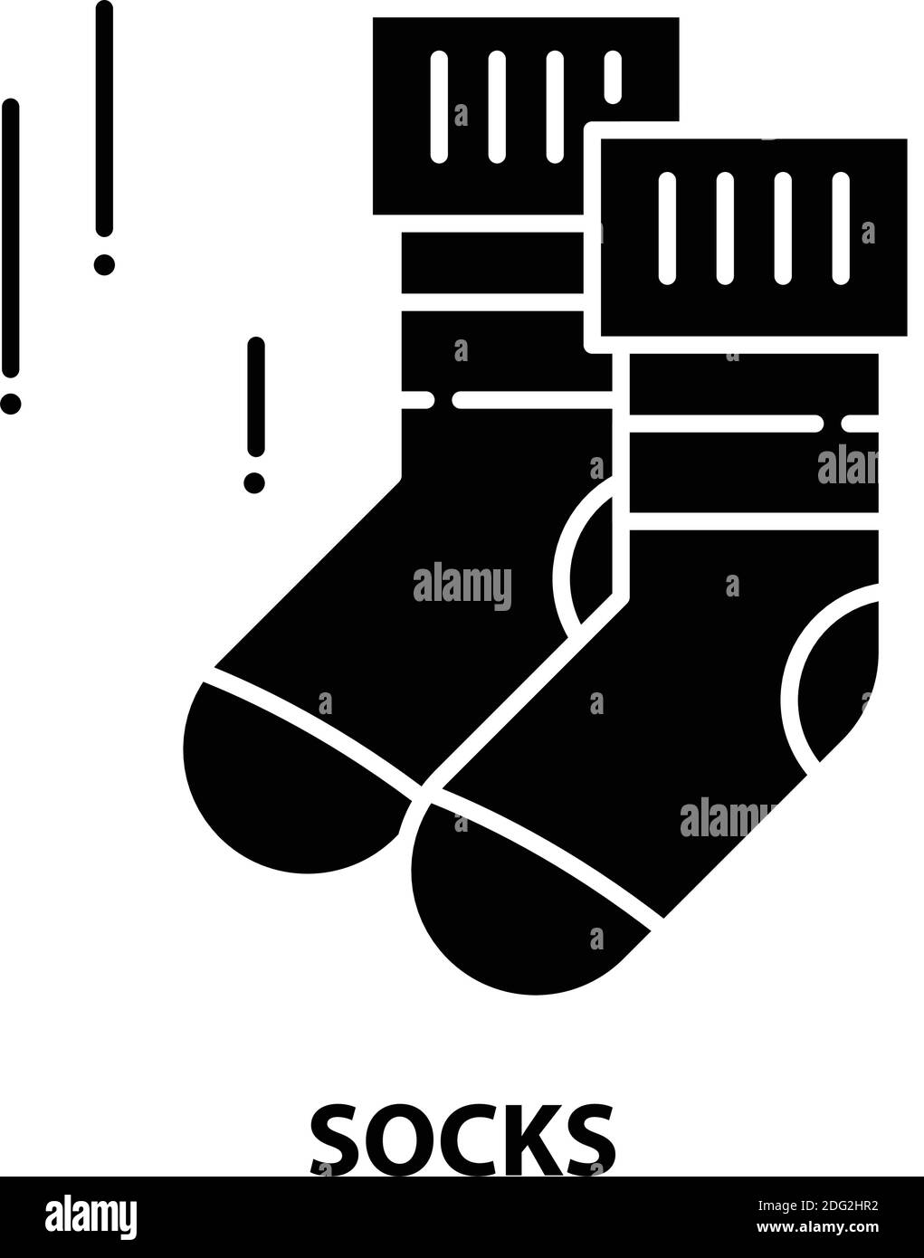 socks icon, black vector sign with editable strokes, concept ...