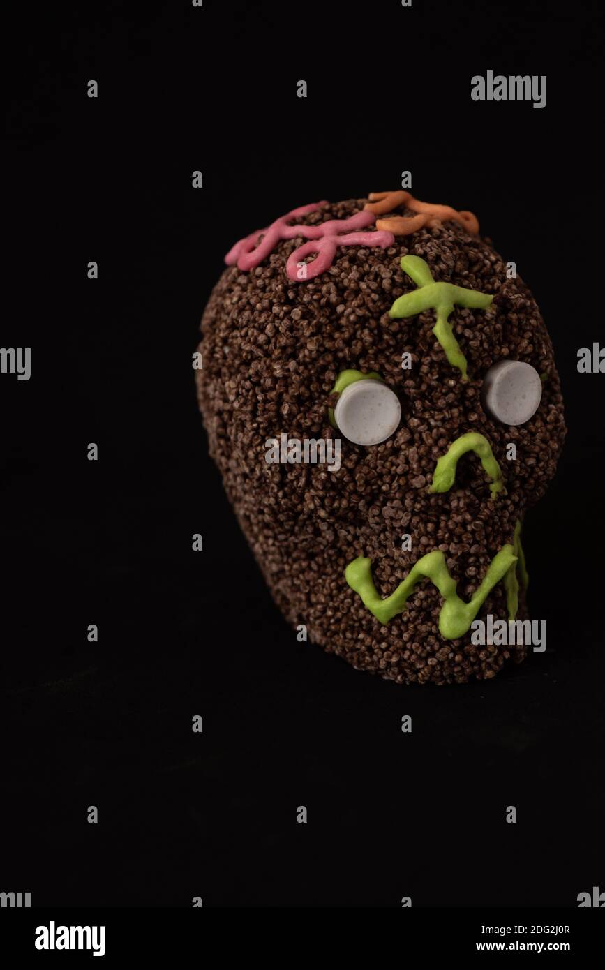 Traditional Amaranth candy Mexican skull, Day of the Dead, black ...