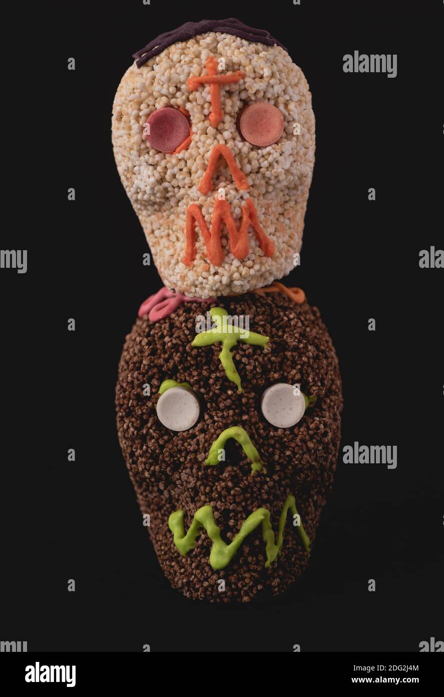 Traditional Amaranth candy Mexican skull, Day of the Dead, black ...