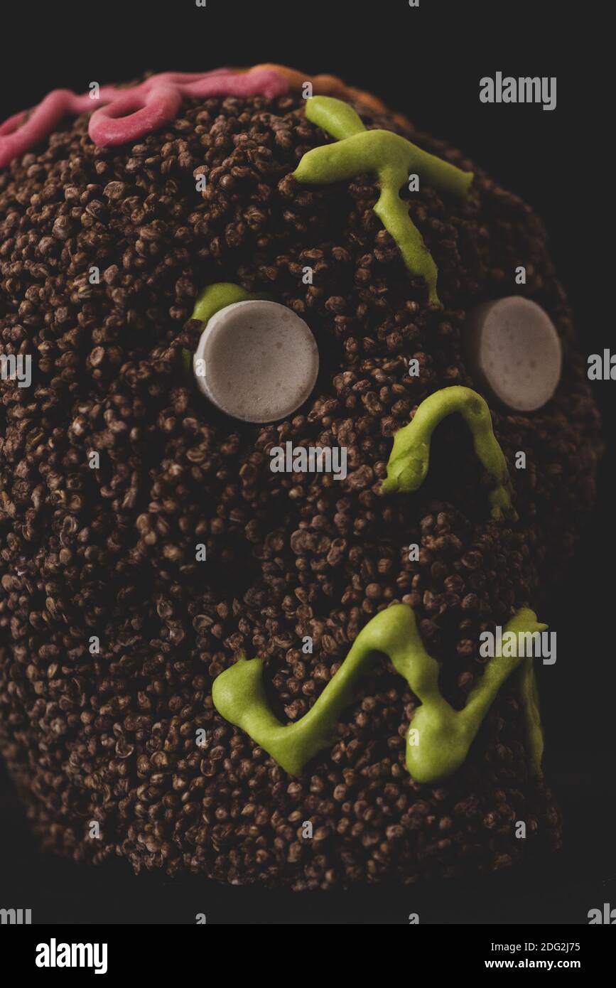 Traditional Amaranth candy Mexican skull, Day of the Dead, black ...