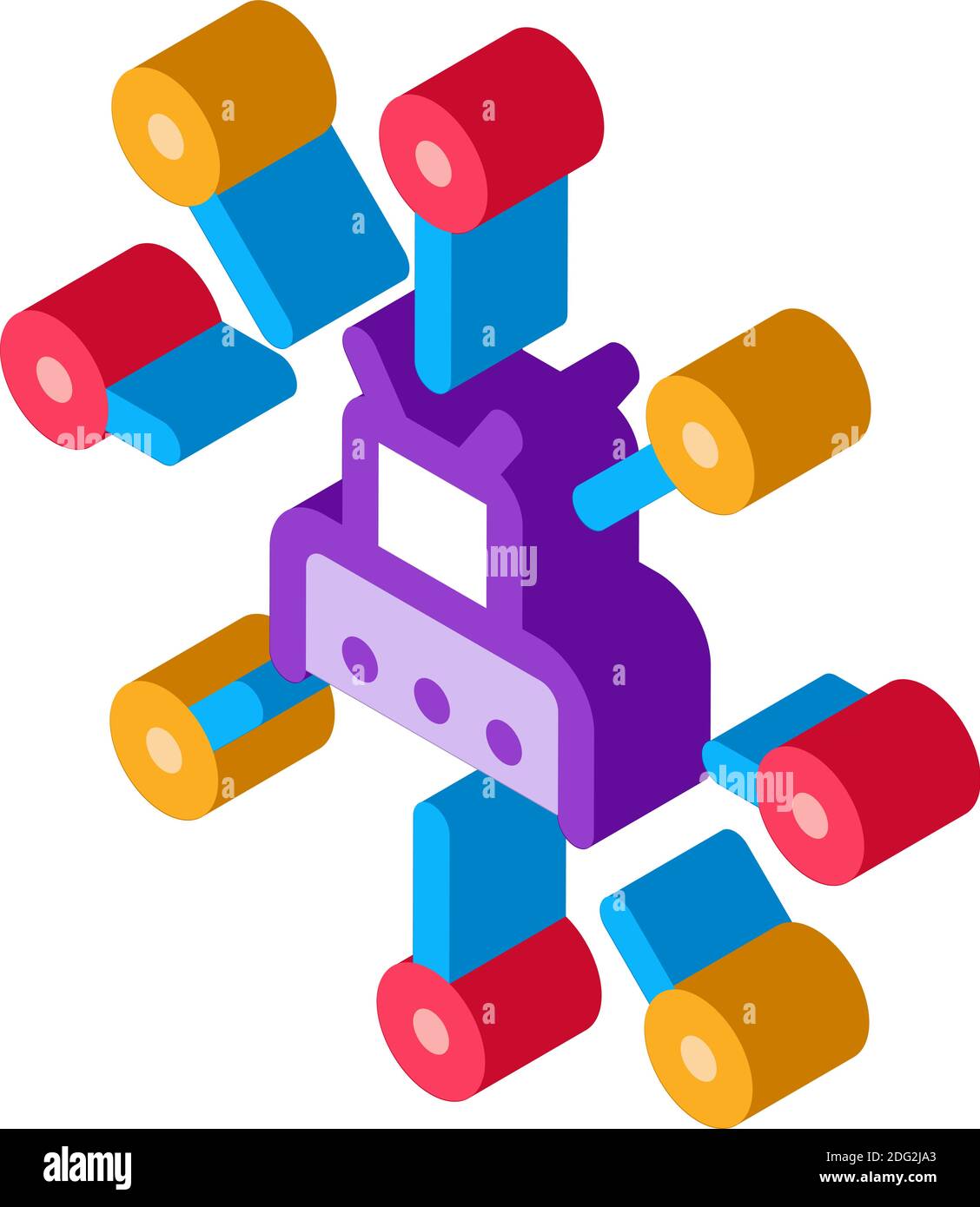 robotic car system isometric icon vector illustration Stock Vector ...
