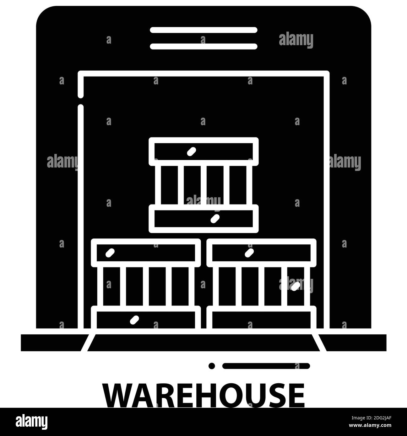 warehouse symbol icon, black vector sign with editable strokes, concept ...