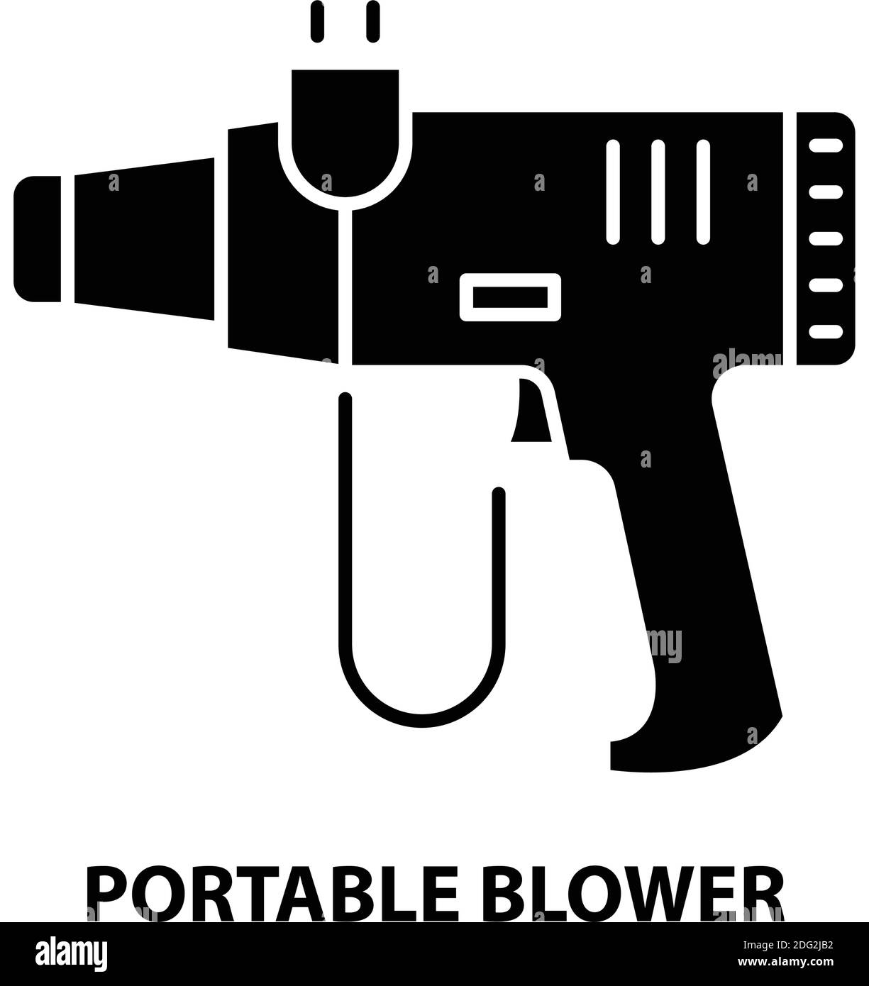 portable blower icon, black vector sign with editable strokes, concept ...