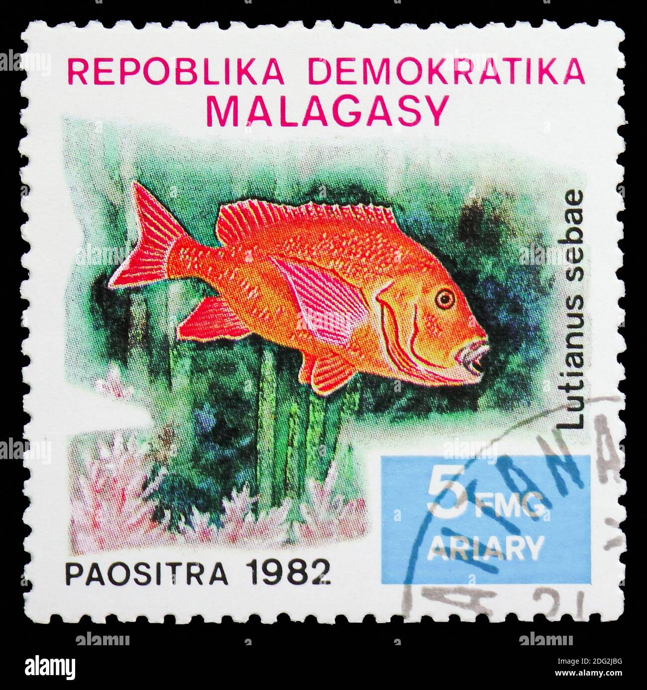 MOSCOW, RUSSIA - NOVEMBER 10, 2018: A stamp printed in Madagascar shows ...