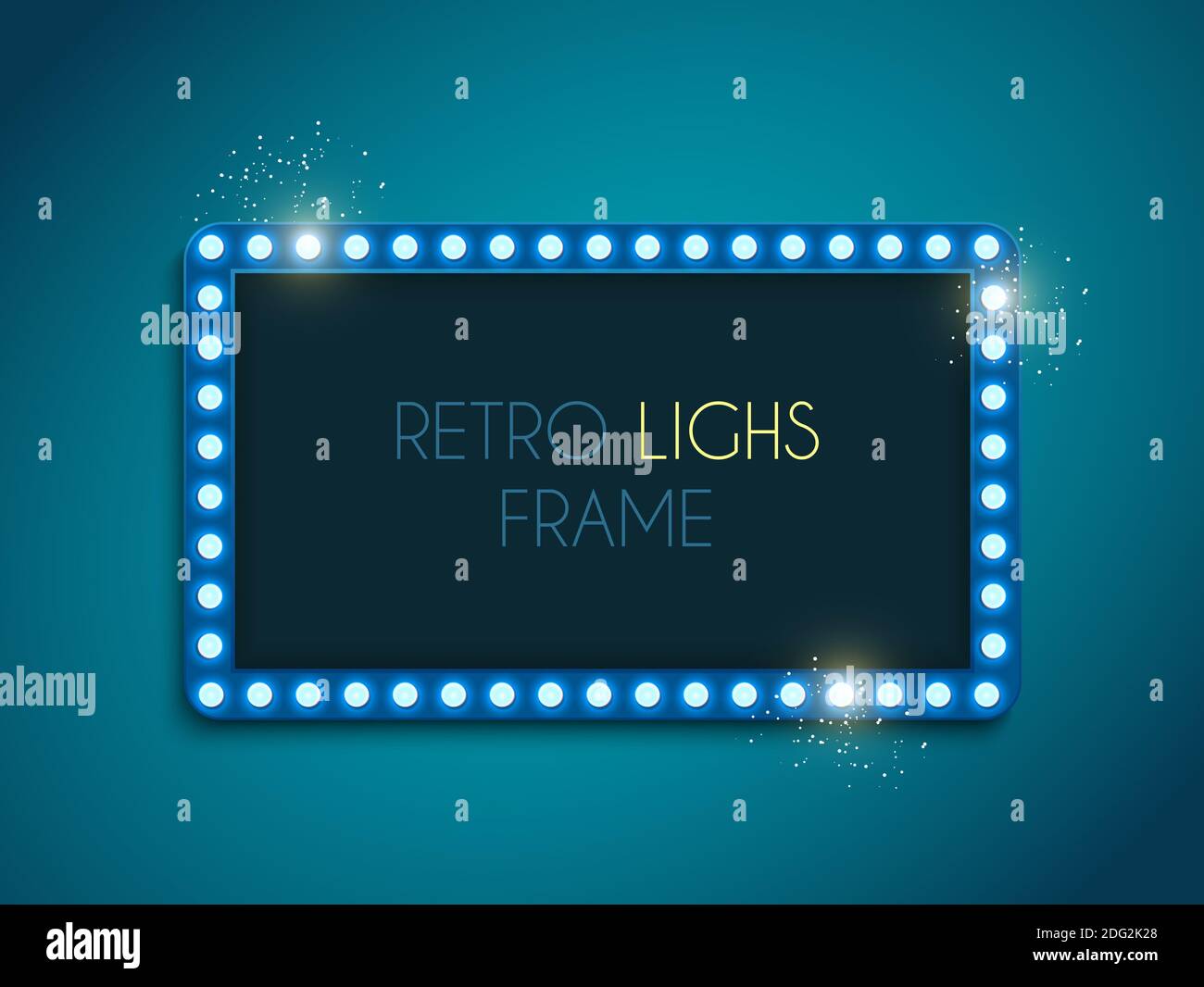 Retro frame comic design banner elements with light bulbs. illustration ...