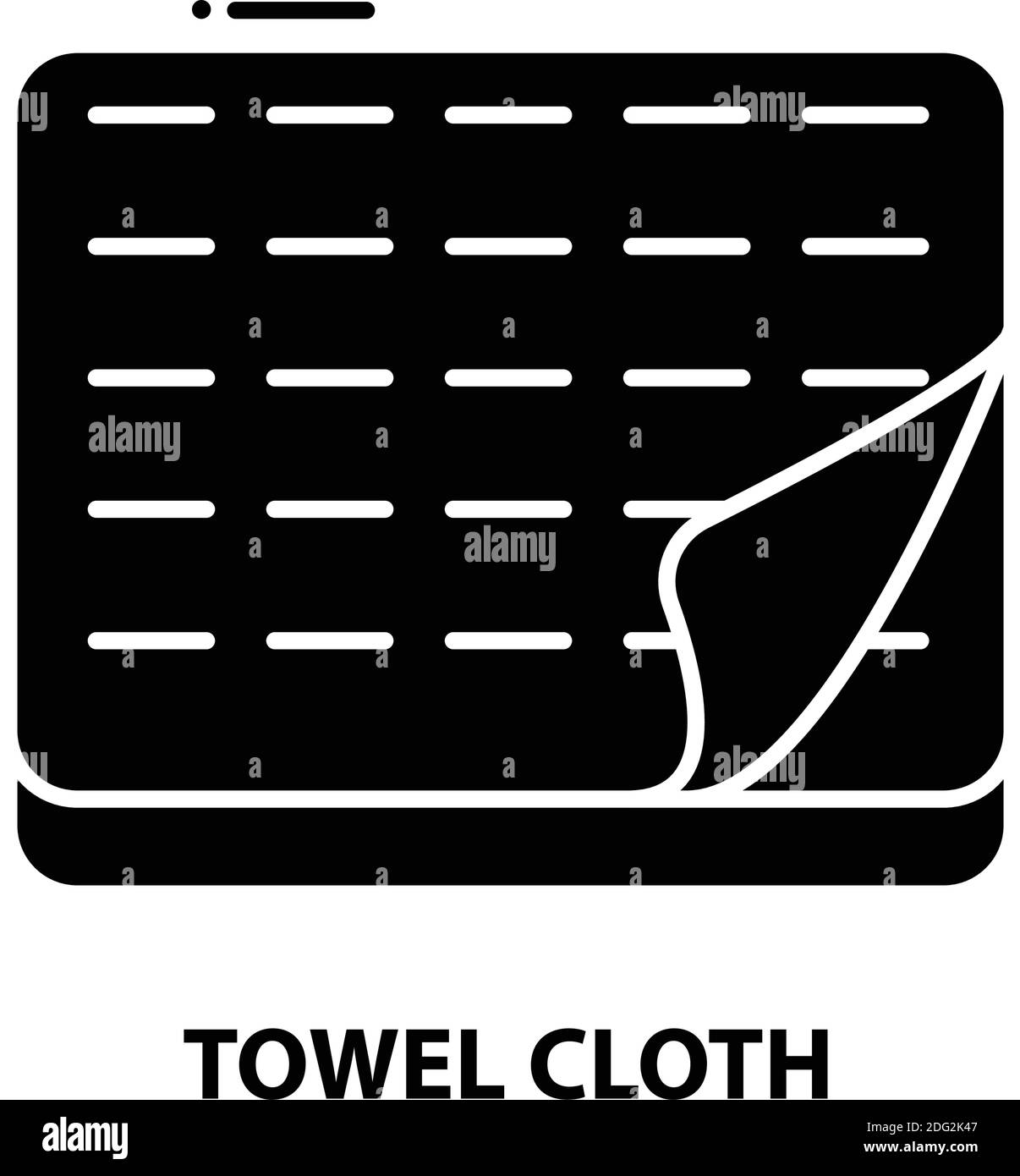 towel cloth icon, black vector sign with editable strokes, concept ...