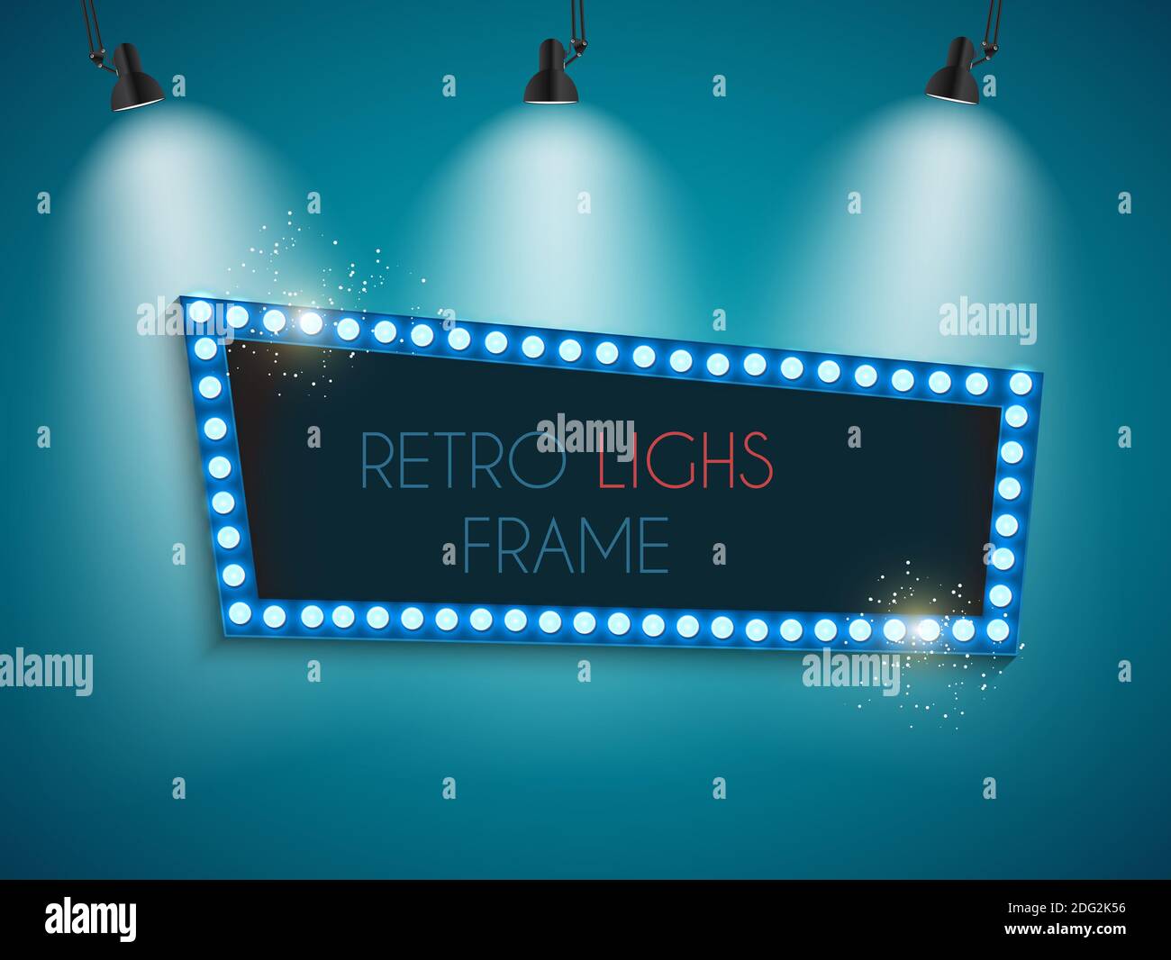 Retro frame comic design banner elements with light bulbs. illustration ...