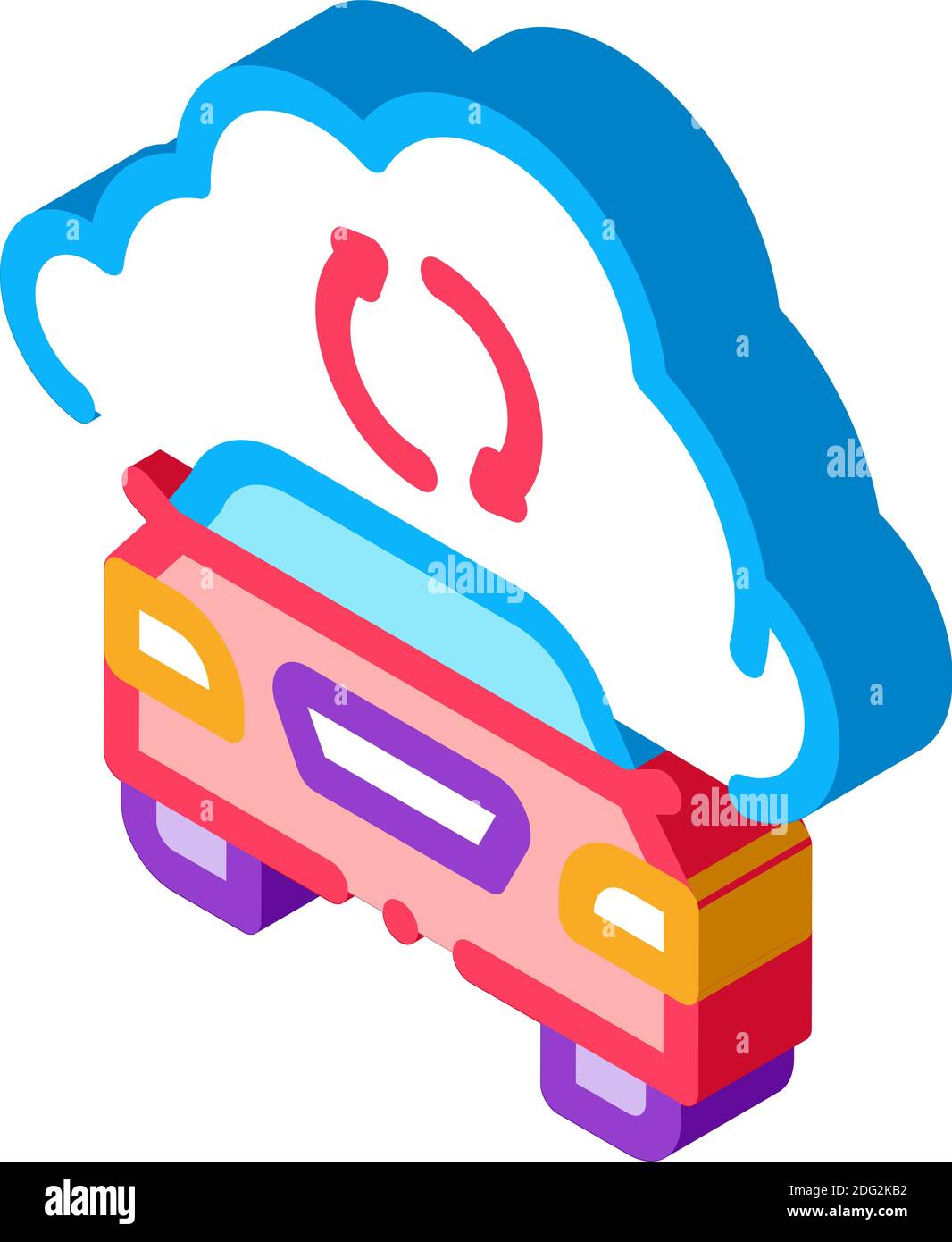 smart car connection cloud isometric icon vector illustration Stock ...