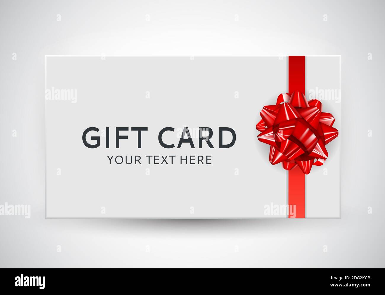 Gift Card Template with Bow and Ribbon Illustration Stock Photo - Alamy