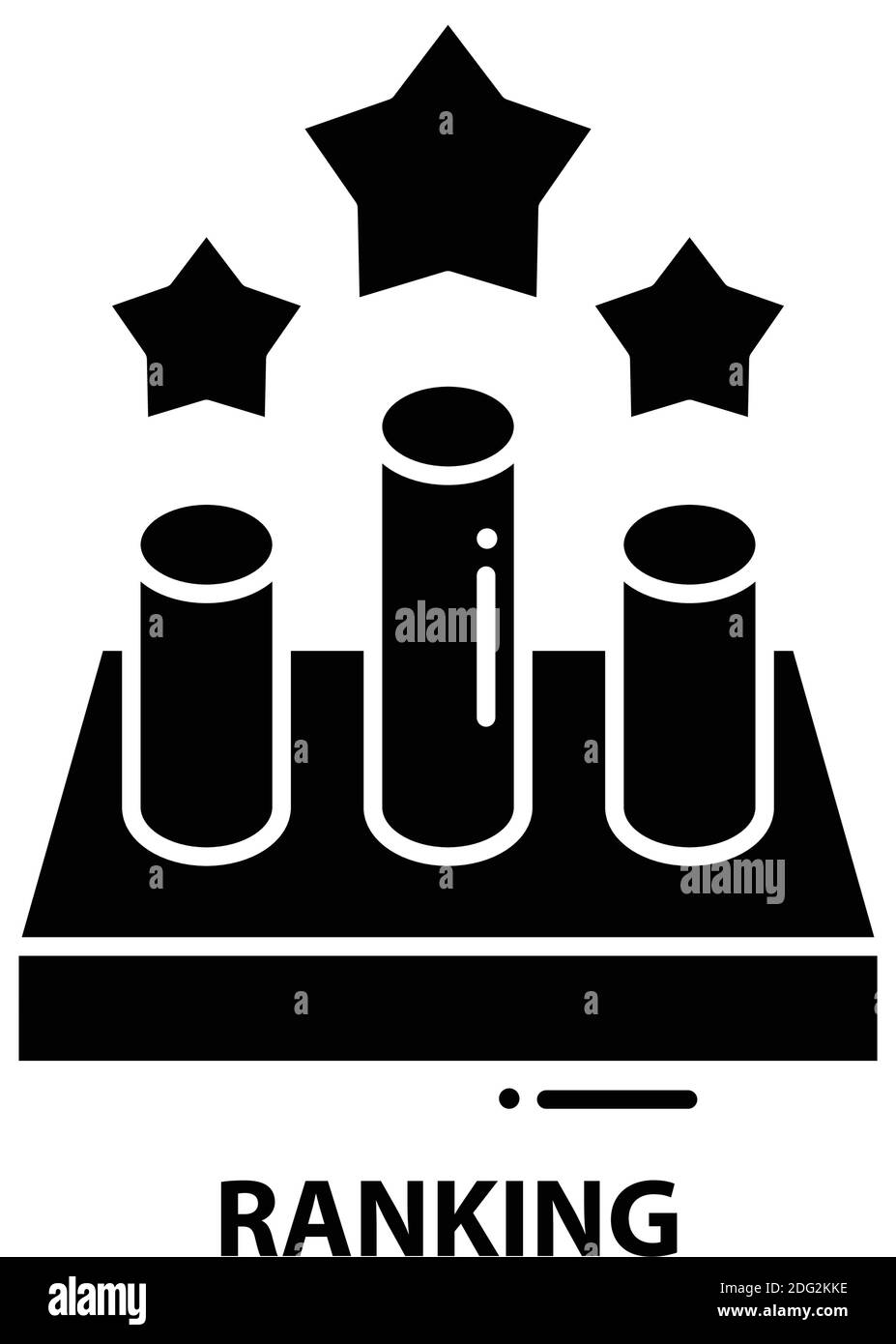 ranking icon, black vector sign with editable strokes, concept ...