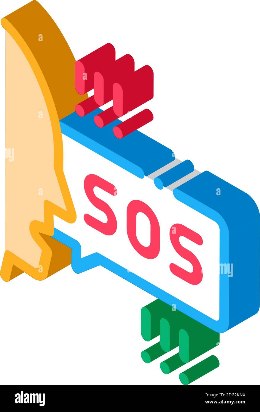 human screaming sos isometric icon vector illustration Stock Vector ...