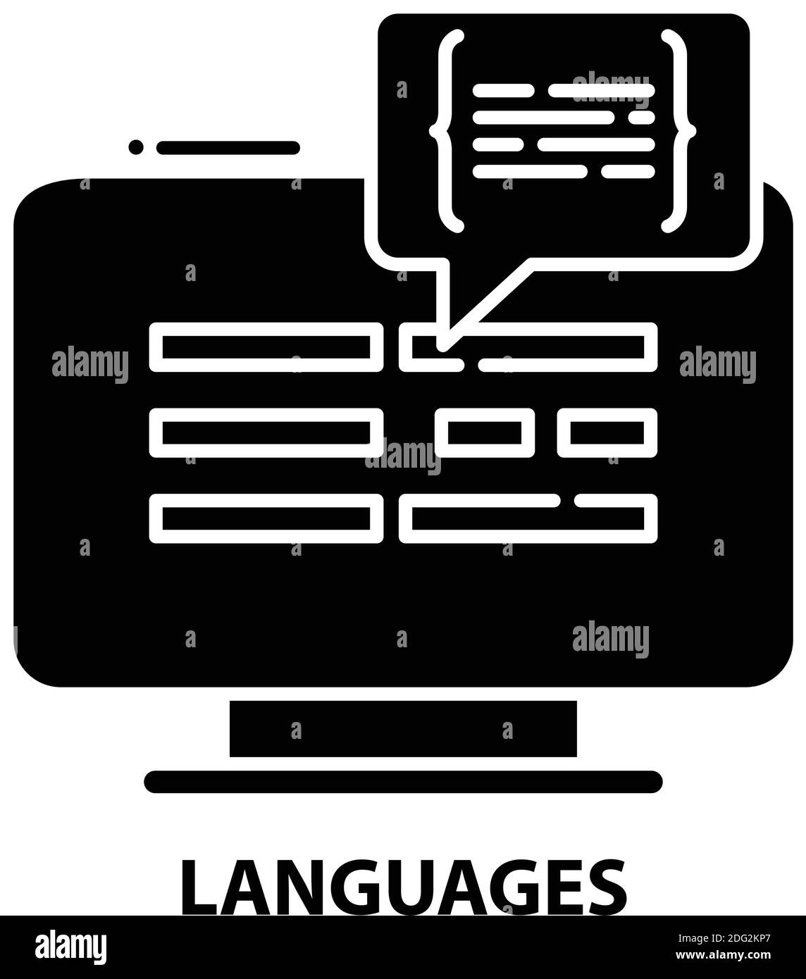 languages icon, black vector sign with editable strokes, concept symbol ...