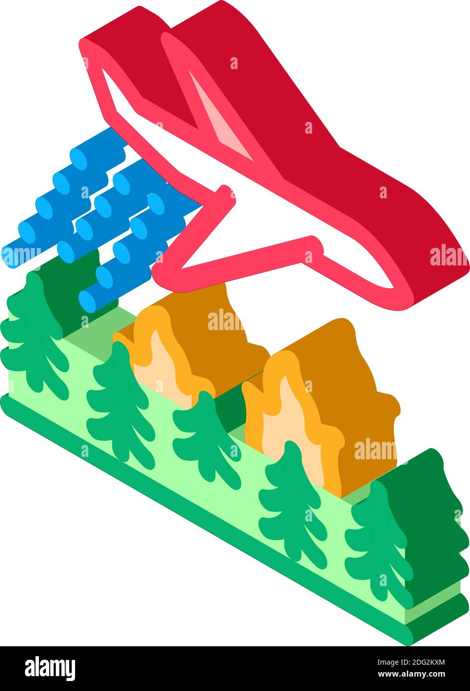 airplane forest fire extinguishing isometric icon vector illustration ...