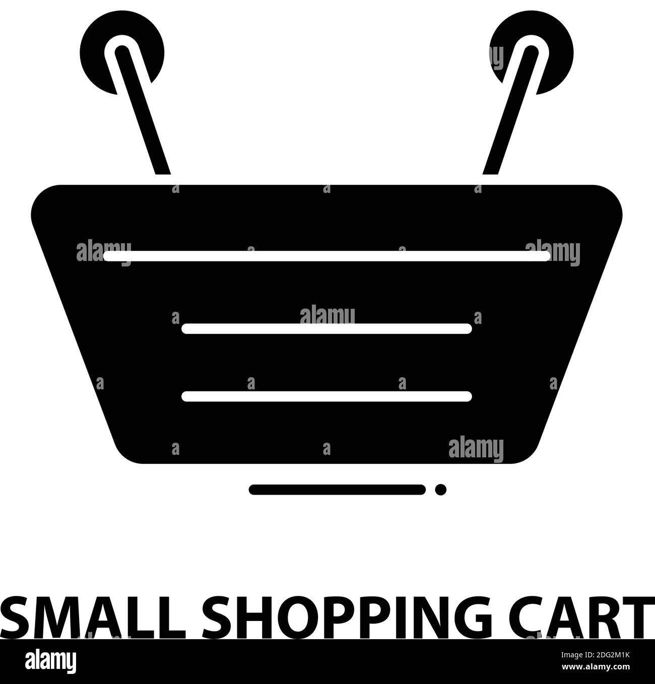 small shopping cart icon, black vector sign with editable strokes ...