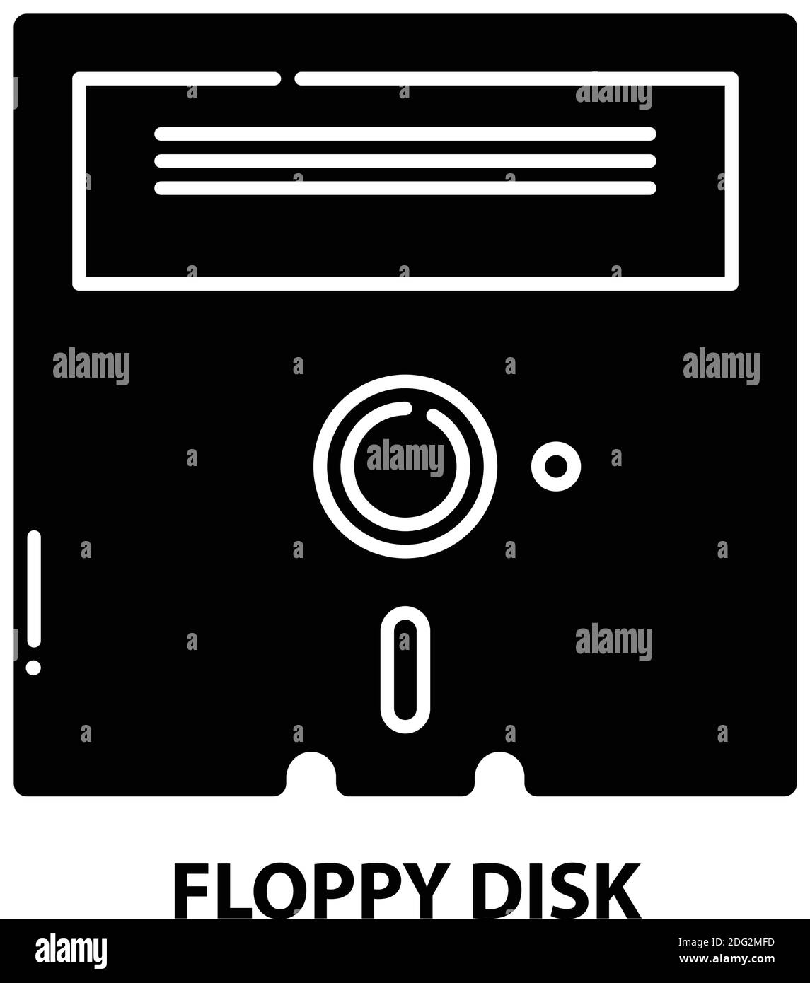 floppy disk icon, black vector sign with editable strokes, concept ...