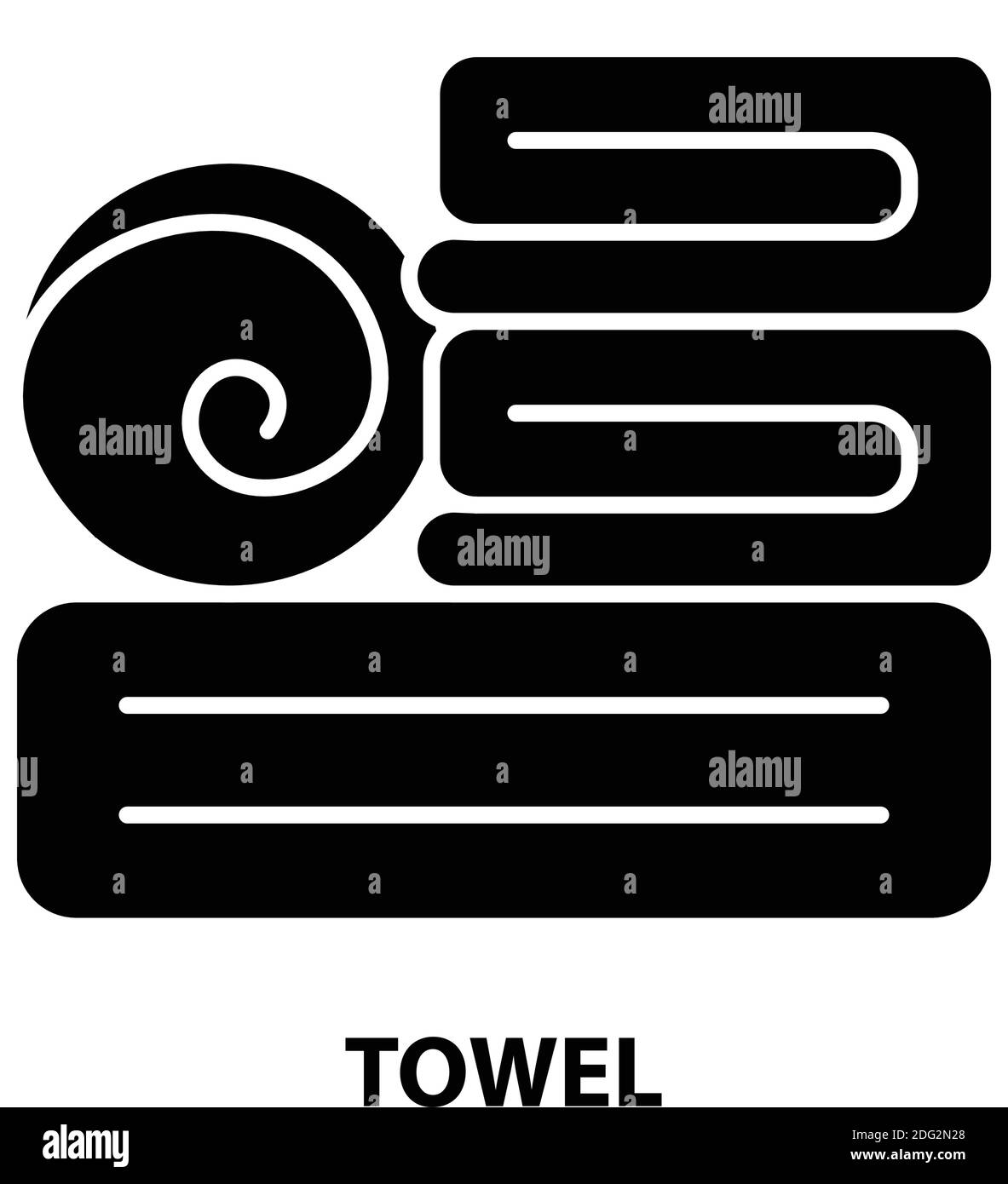 towel icon, black vector sign with editable strokes, concept ...