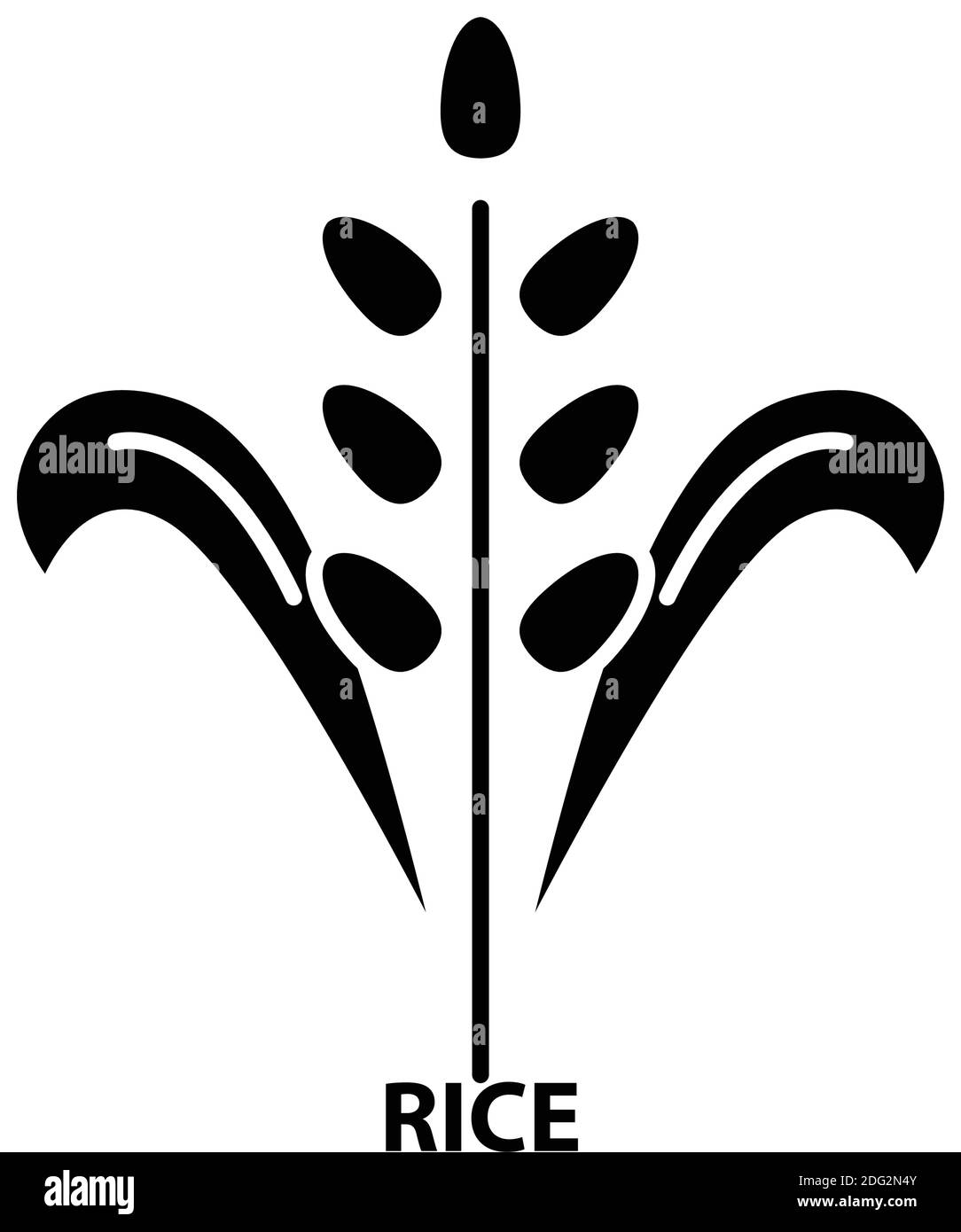 rice symbol icon, black vector sign with editable strokes, concept ...