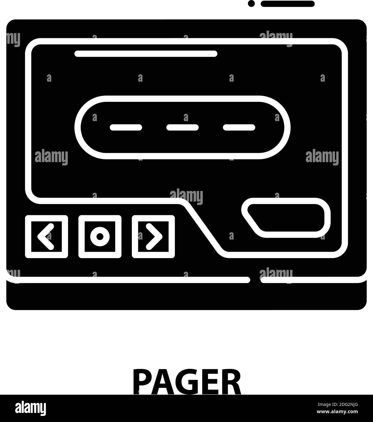 pager icon, black vector sign with editable strokes, concept ...
