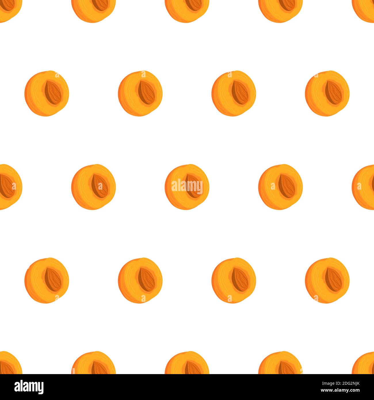 Apricot half with stone seamless pattern for textile design. Vector ...