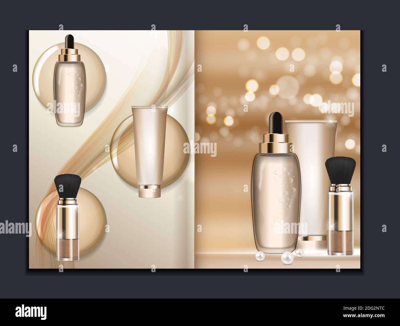 Design Cosmetics Product Powder Template for Ads or Magazine Background ...