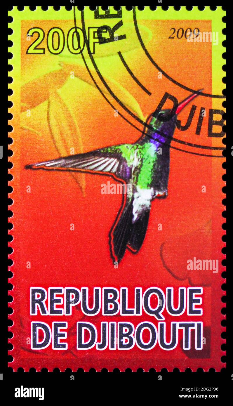 MOSCOW, RUSSIA - OCTOBER 21, 2018: A stamp printed in Djibouti shows ...