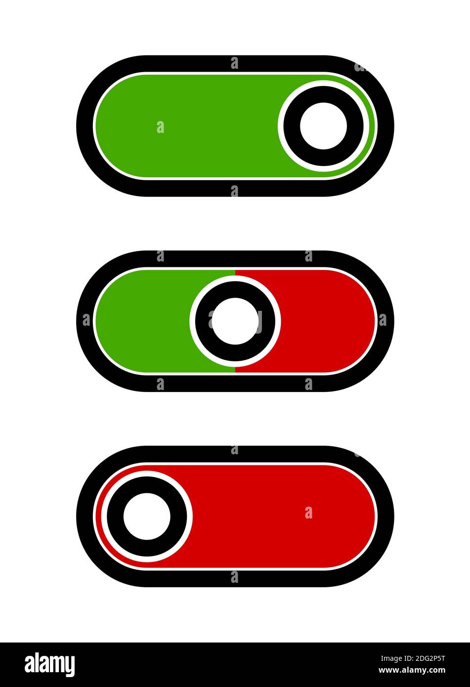 On Off Switch Button or Slider Icon Set. Vector Image Stock Vector Image & Art - Alamy